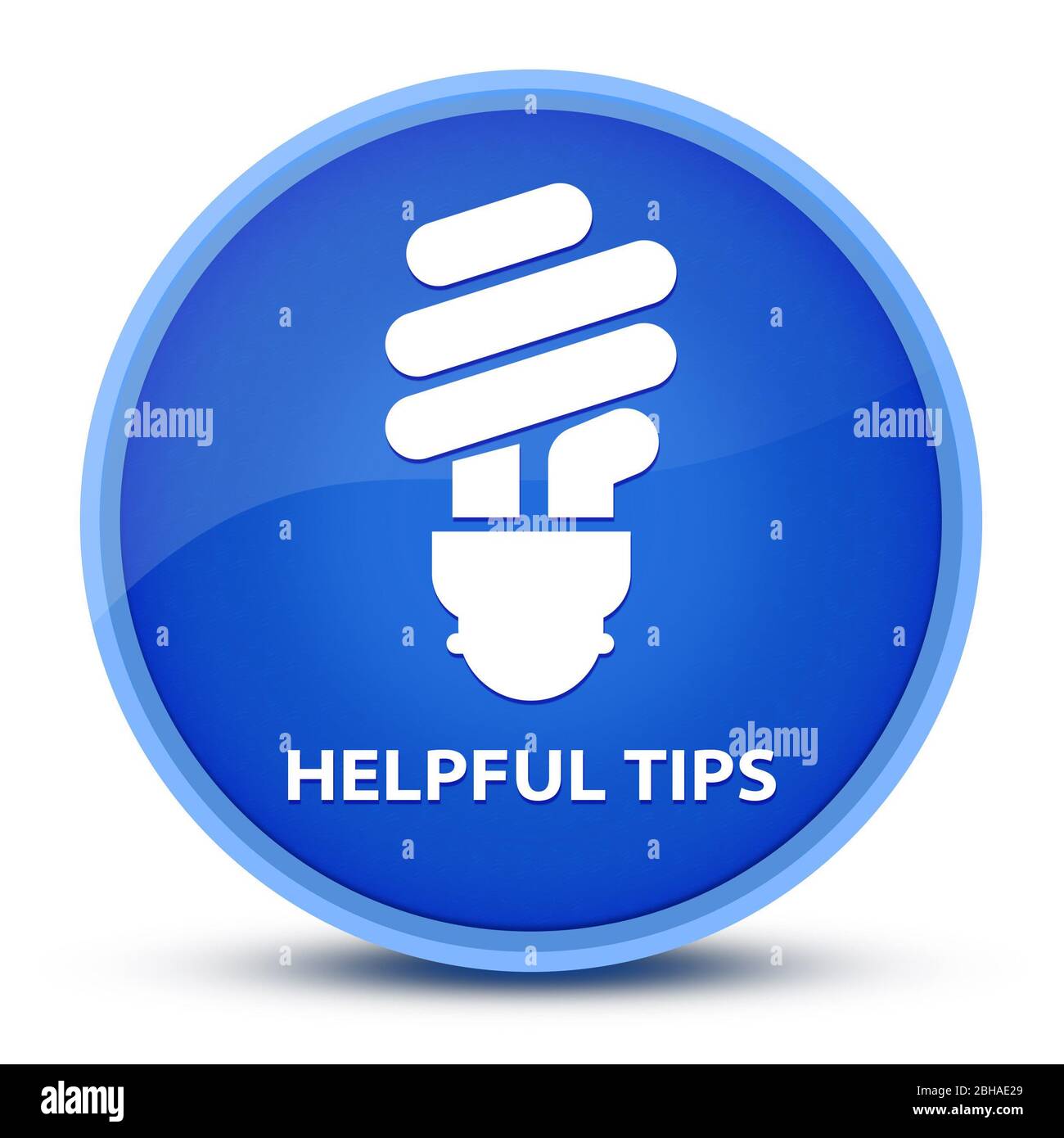 Helpful tips (Bulb icon) icon isolated on special blue round button ...