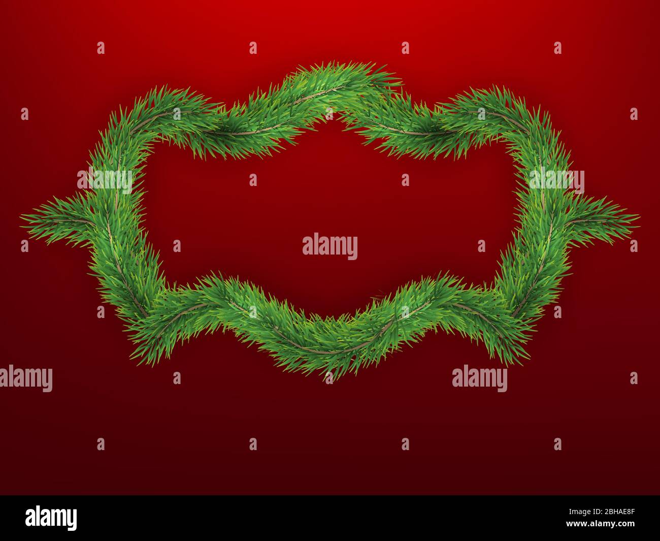 Winter holiday background with firtree frame. Border with Christmas ...