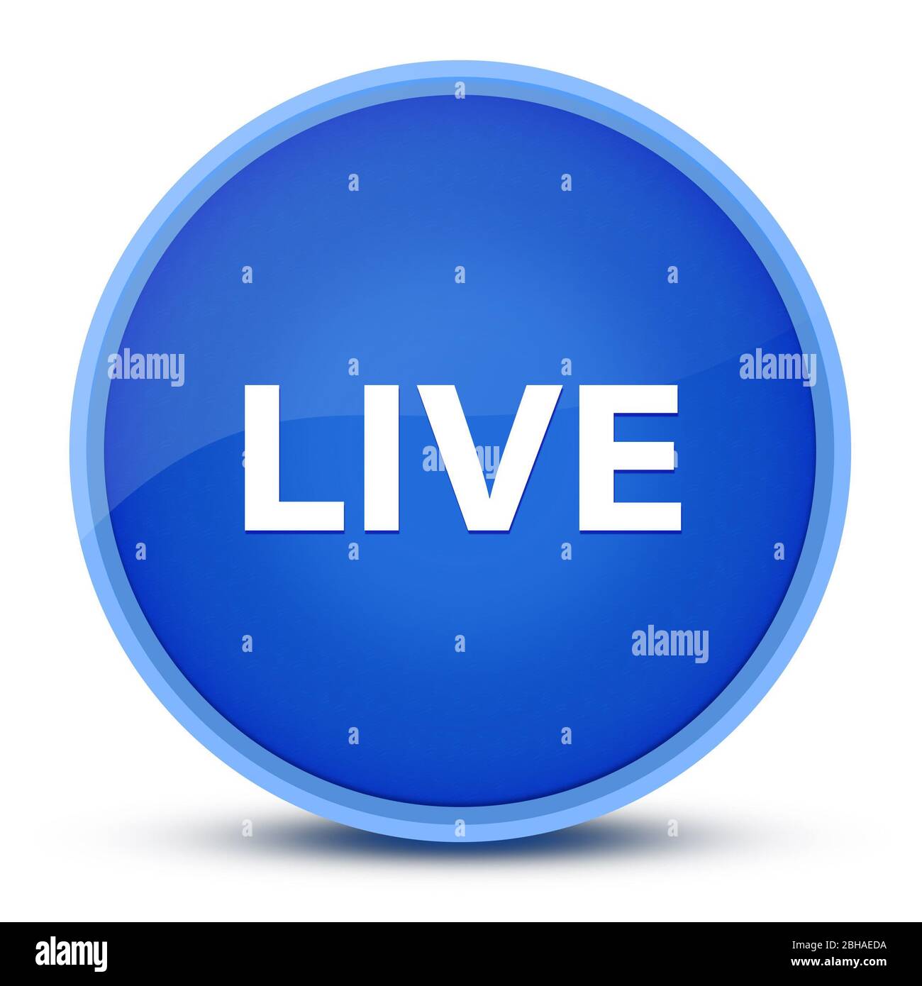 Live isolated on special blue round button abstract illustration Stock ...