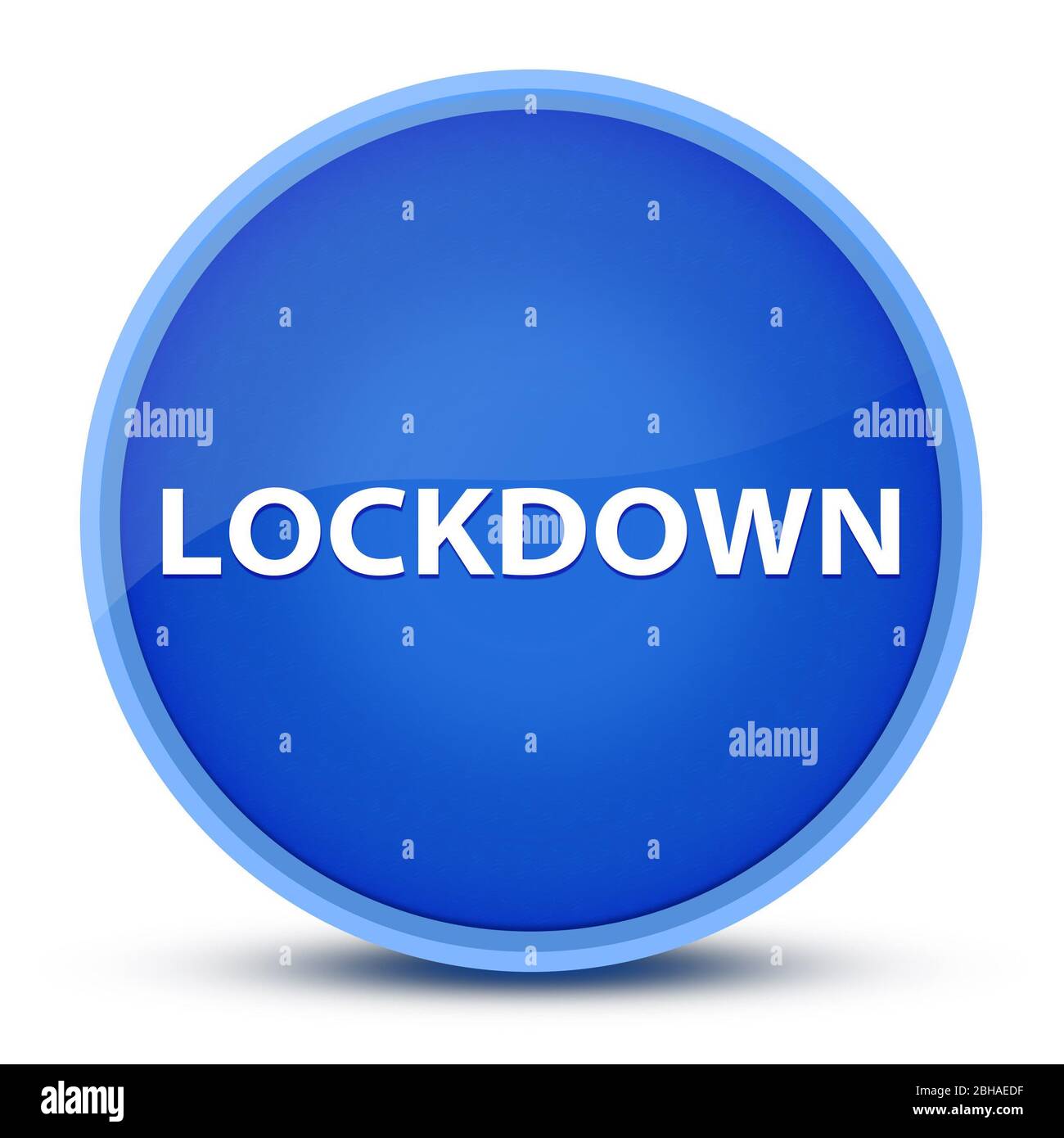 Lockdown isolated on special blue round button abstract illustration ...