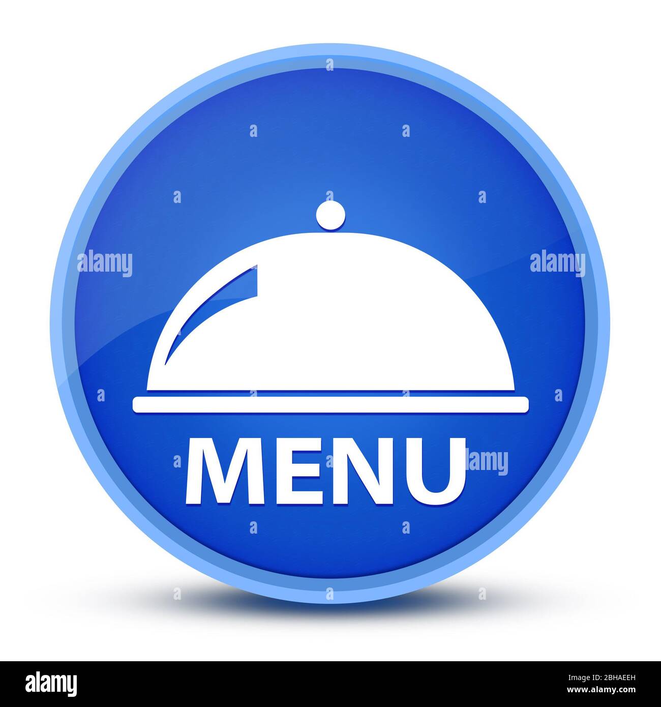 Menu (Food dish icon) isolated on special blue round button abstract ...