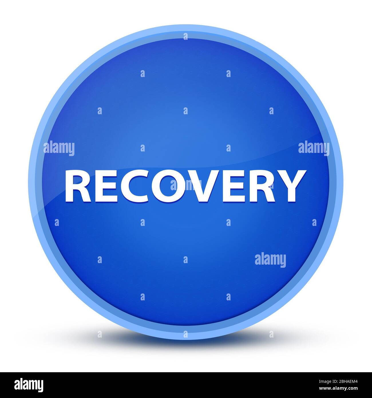 Recovery isolated on special blue round button abstract illustration ...