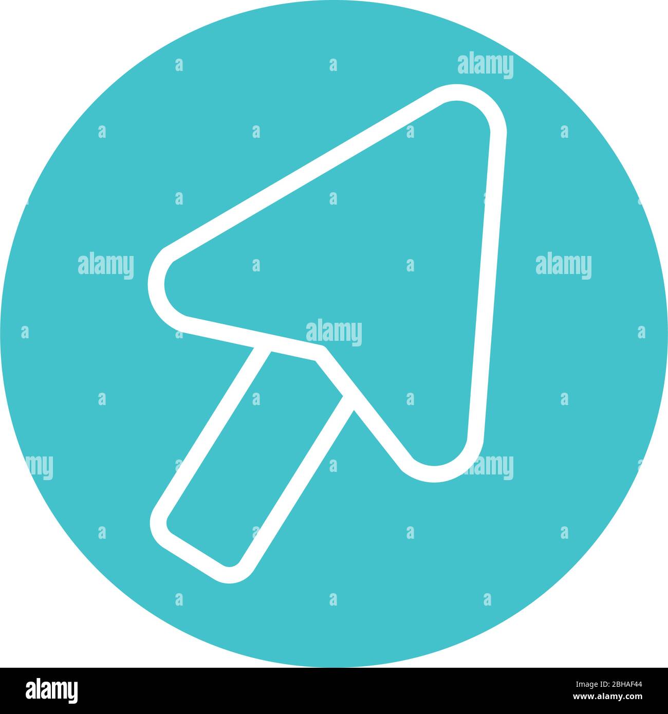 web cursor icon over white background, block line style, vector ...