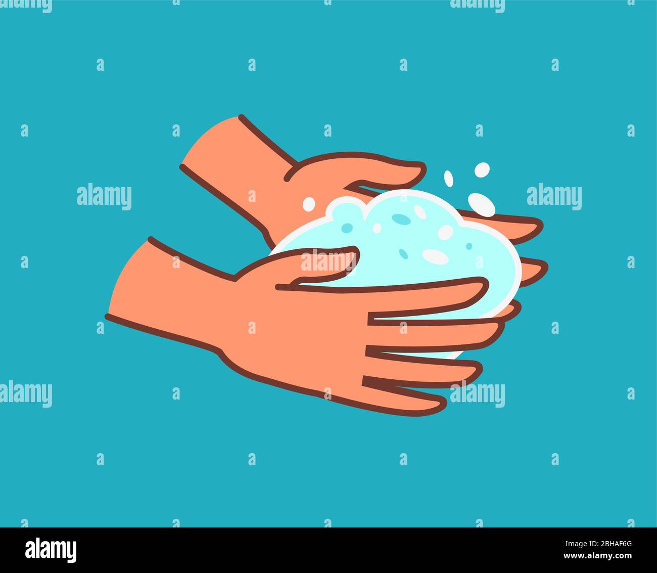 Washing hands with soap. Personal care, hygiene vector illustration ...