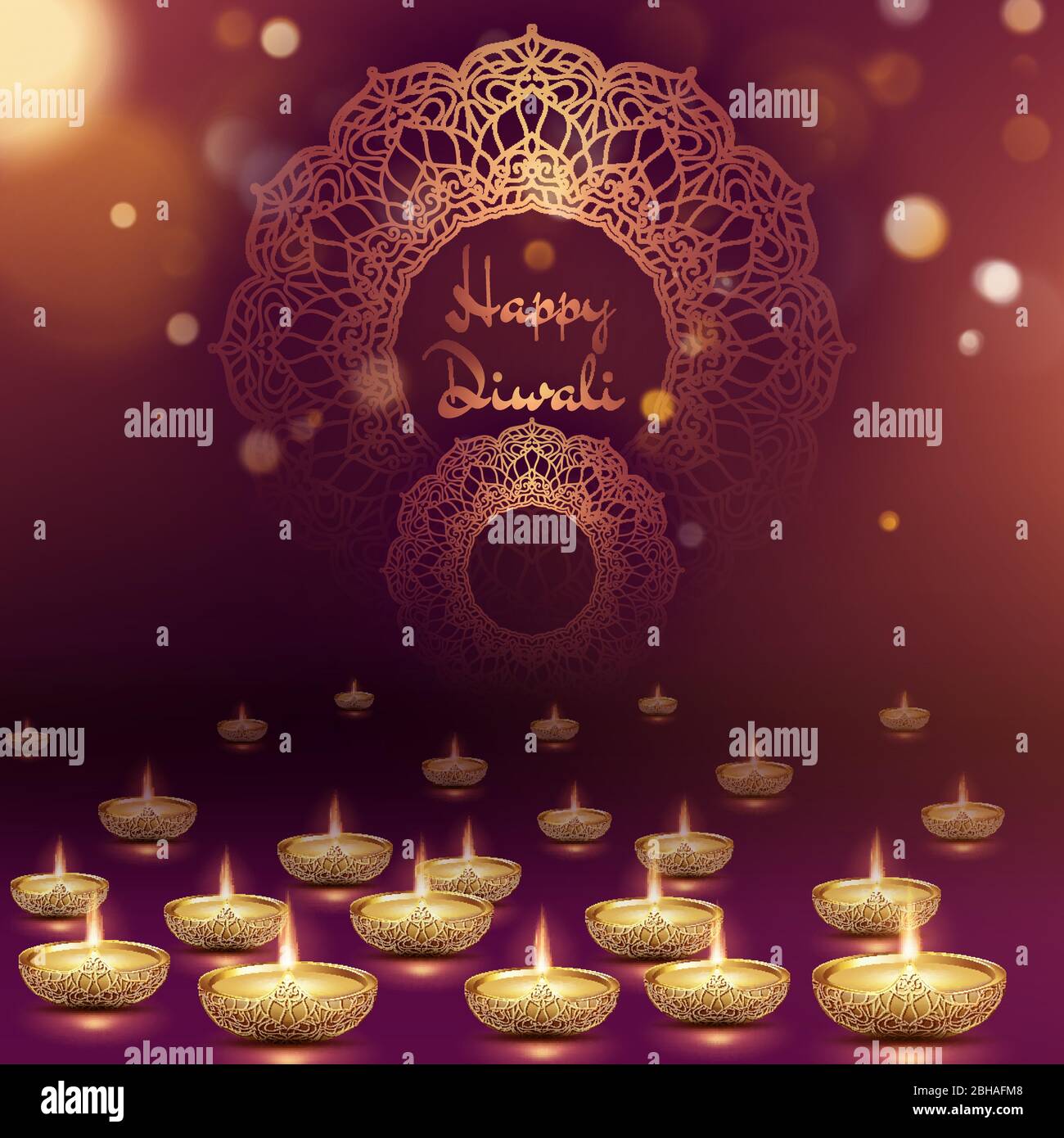 Happy diwali diya oil lamp template. Indian deepavali hindu festival of ...