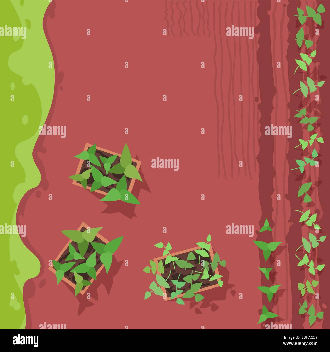 Farmland semi flat vector illustration top view Stock Vector Image ...