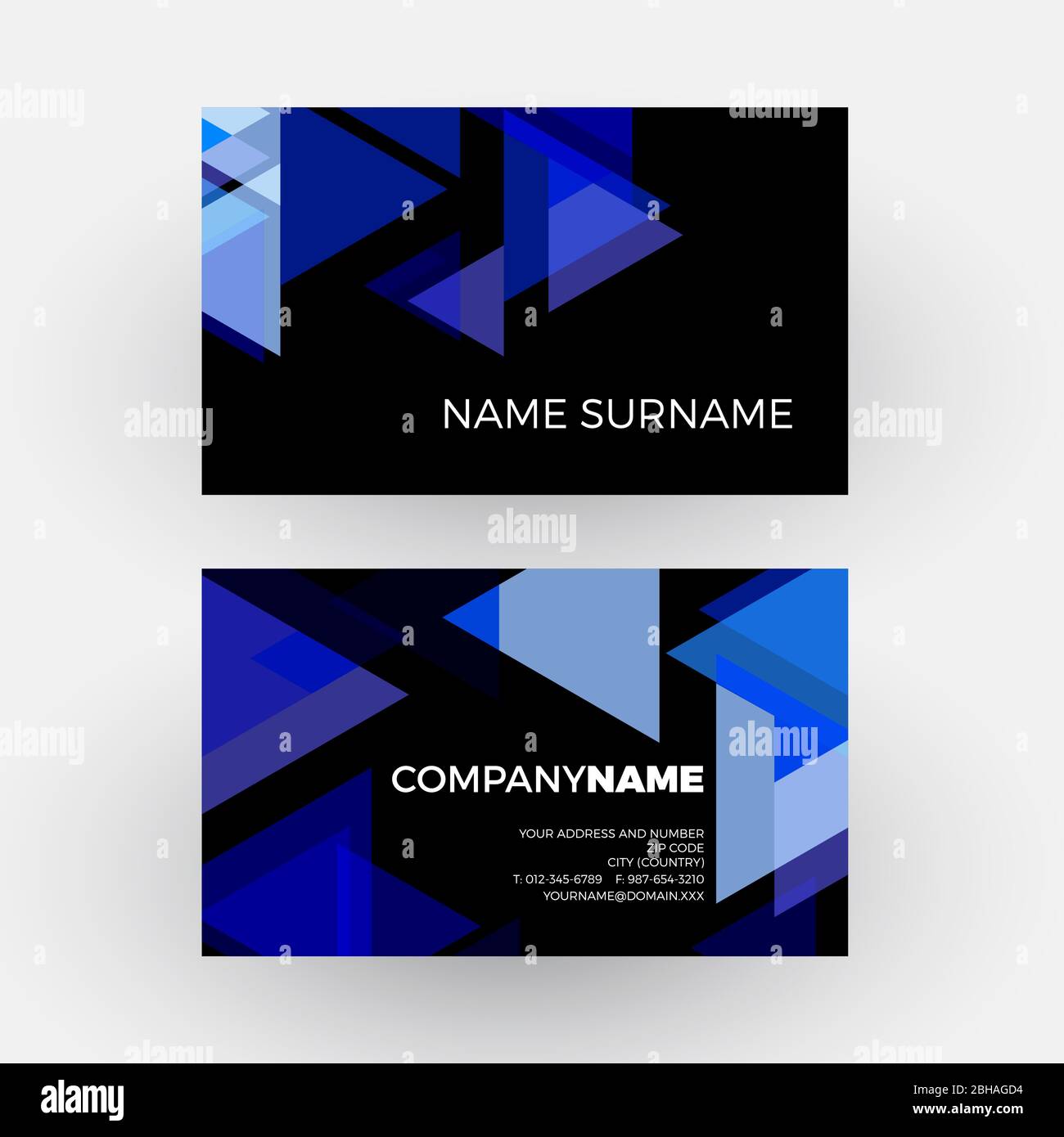 Vector abstract minimal geometric with arrows and triangles in blue and ...