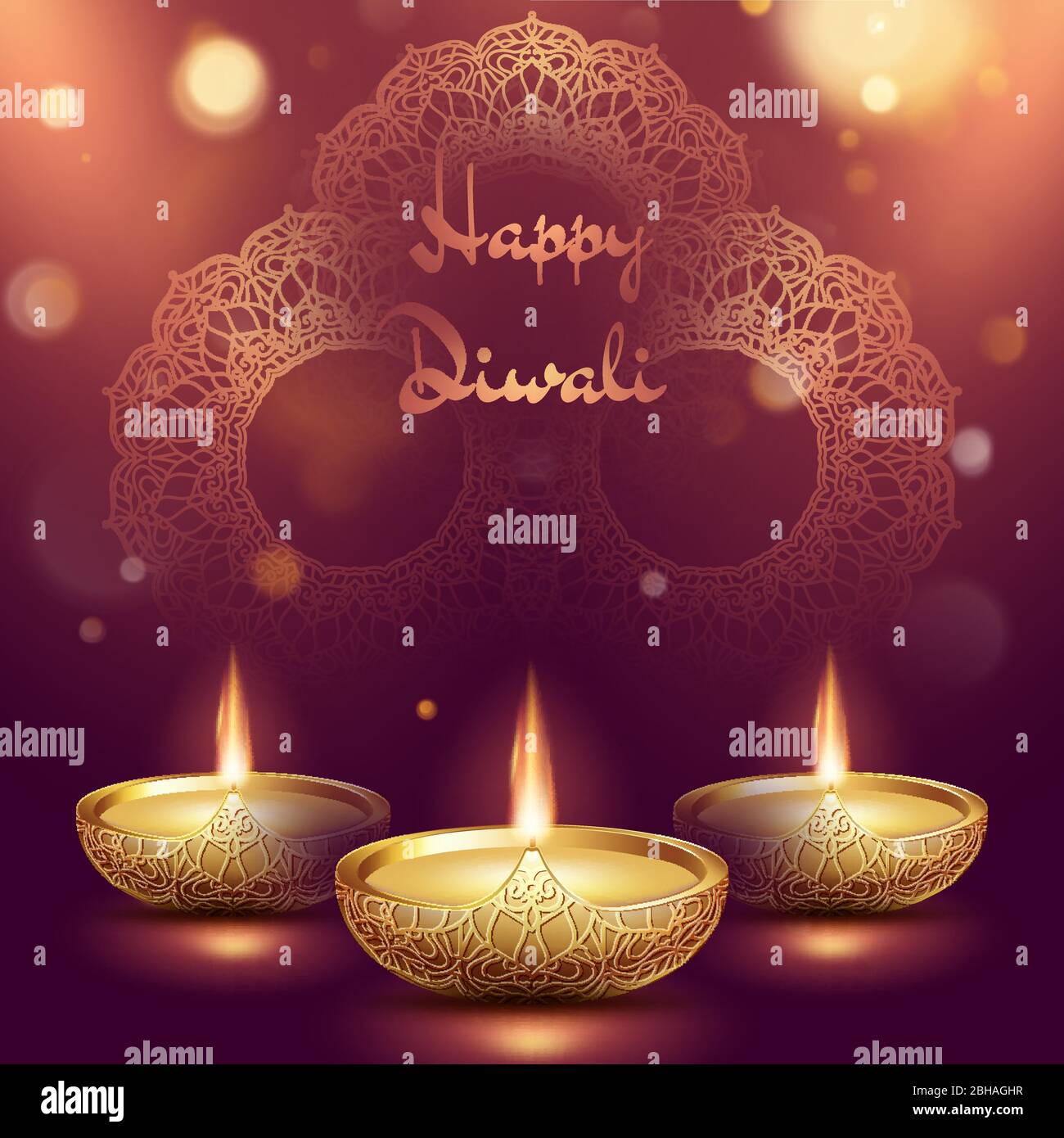 Happy diwali diya oil lamp template. Indian deepavali hindu festival of ...