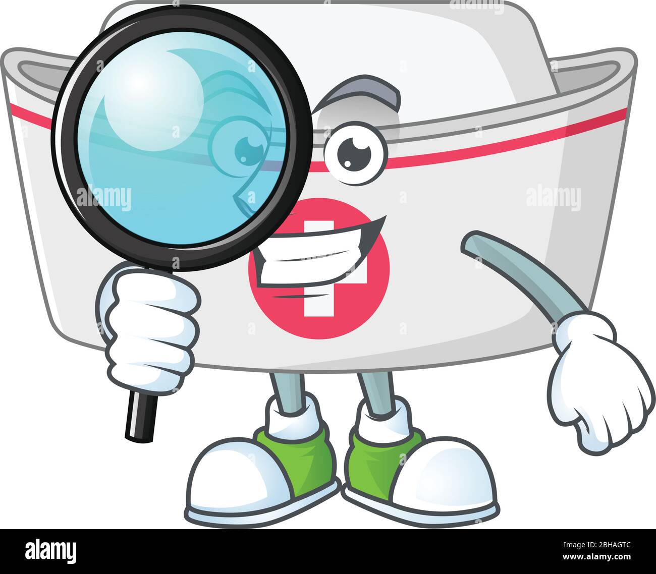 Smart Detective of nurse hat cartoon character design concept Stock ...