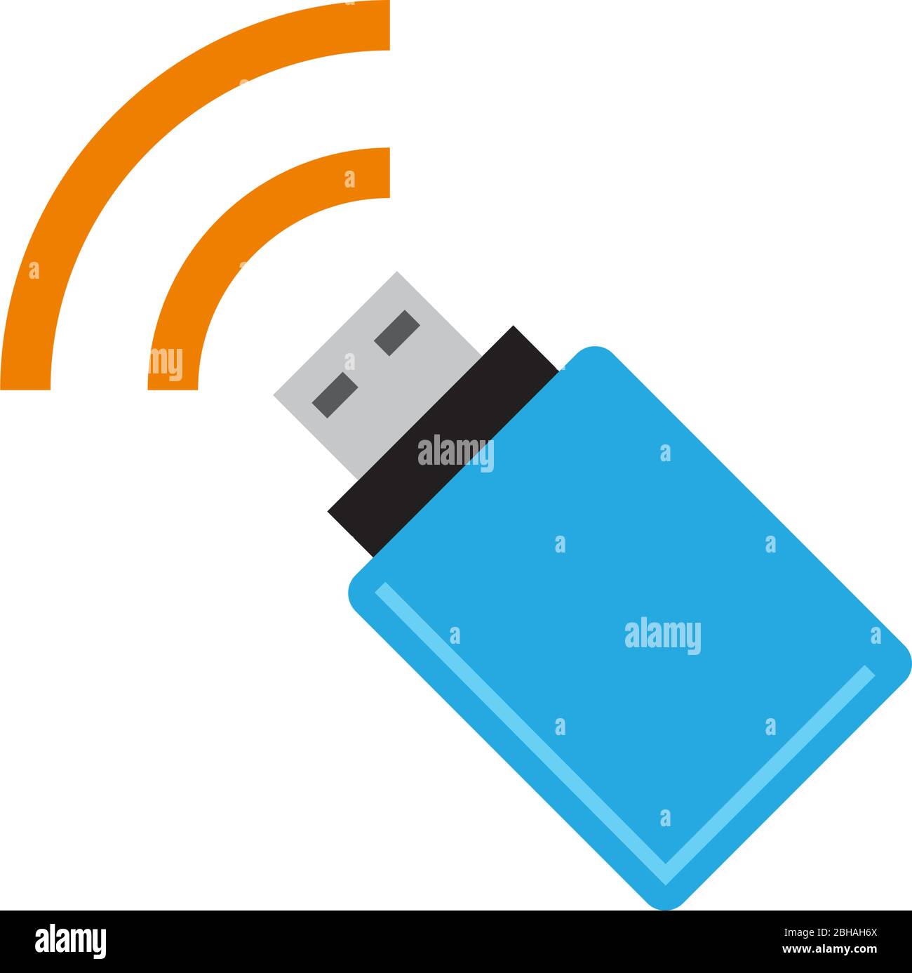 Vector sign, USB WiFi modem or adapeter. Design in blue Stock Vector ...