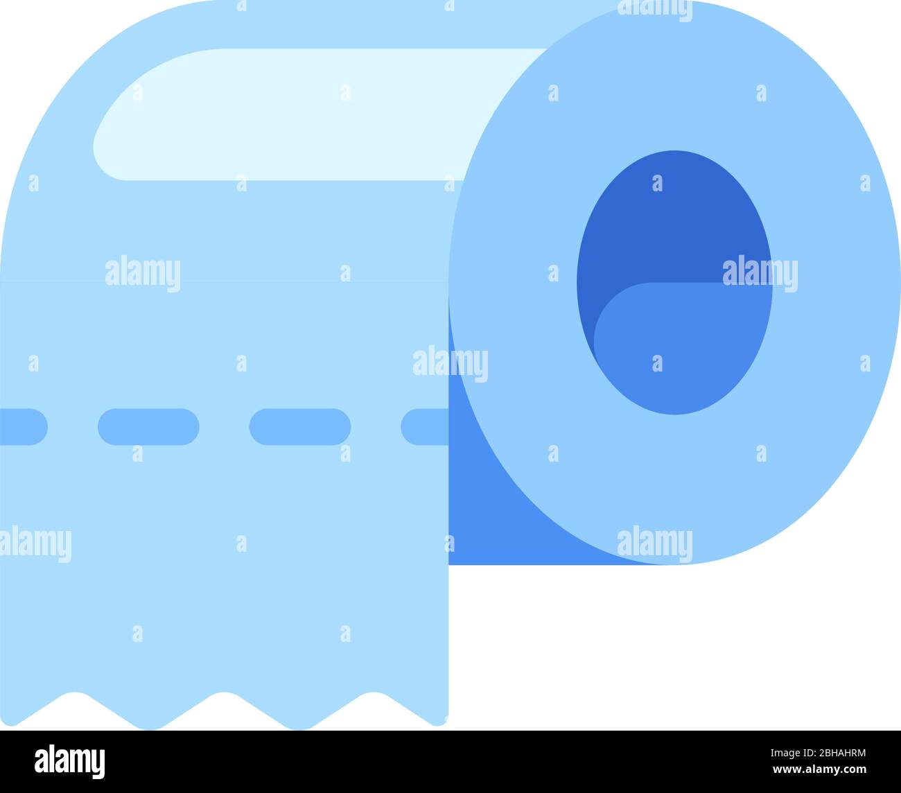 Blue toilet paper roll flat icon. Hygienic paper tissues illustration ...