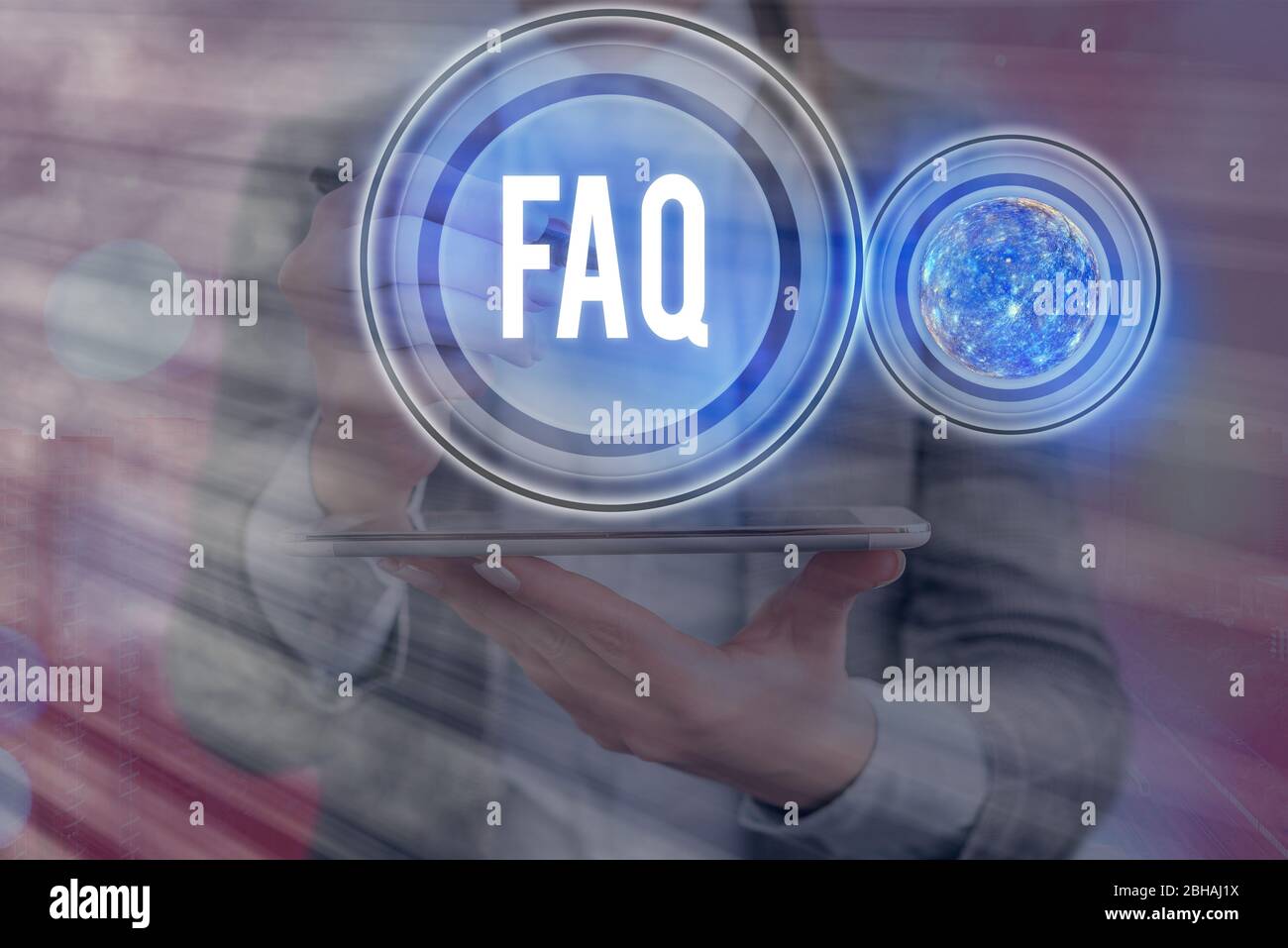 Text sign showing Faq. Business photo showcasing A list of questions ...