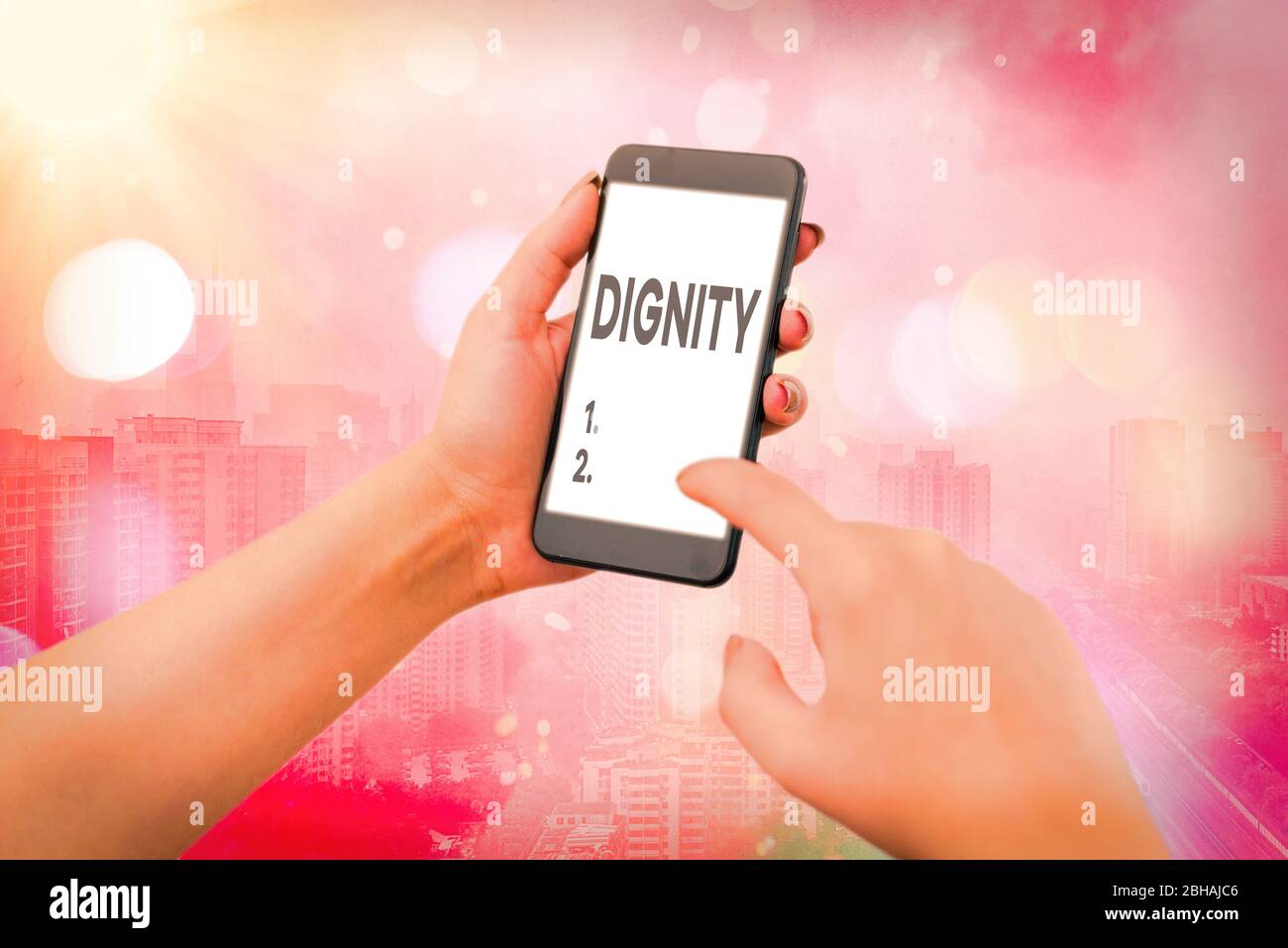 Text sign showing Dignity. Business photo text Quality Being worthy of ...