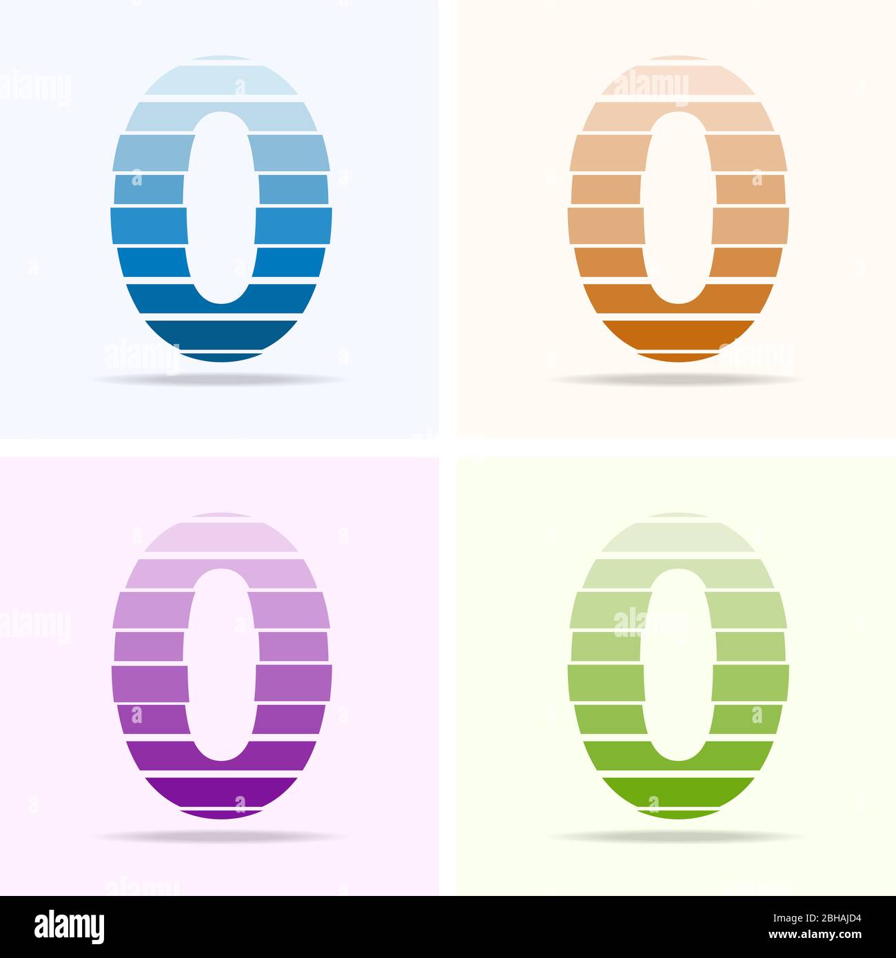 Number 0 logo set, modern emblem, desing element template. Number ...