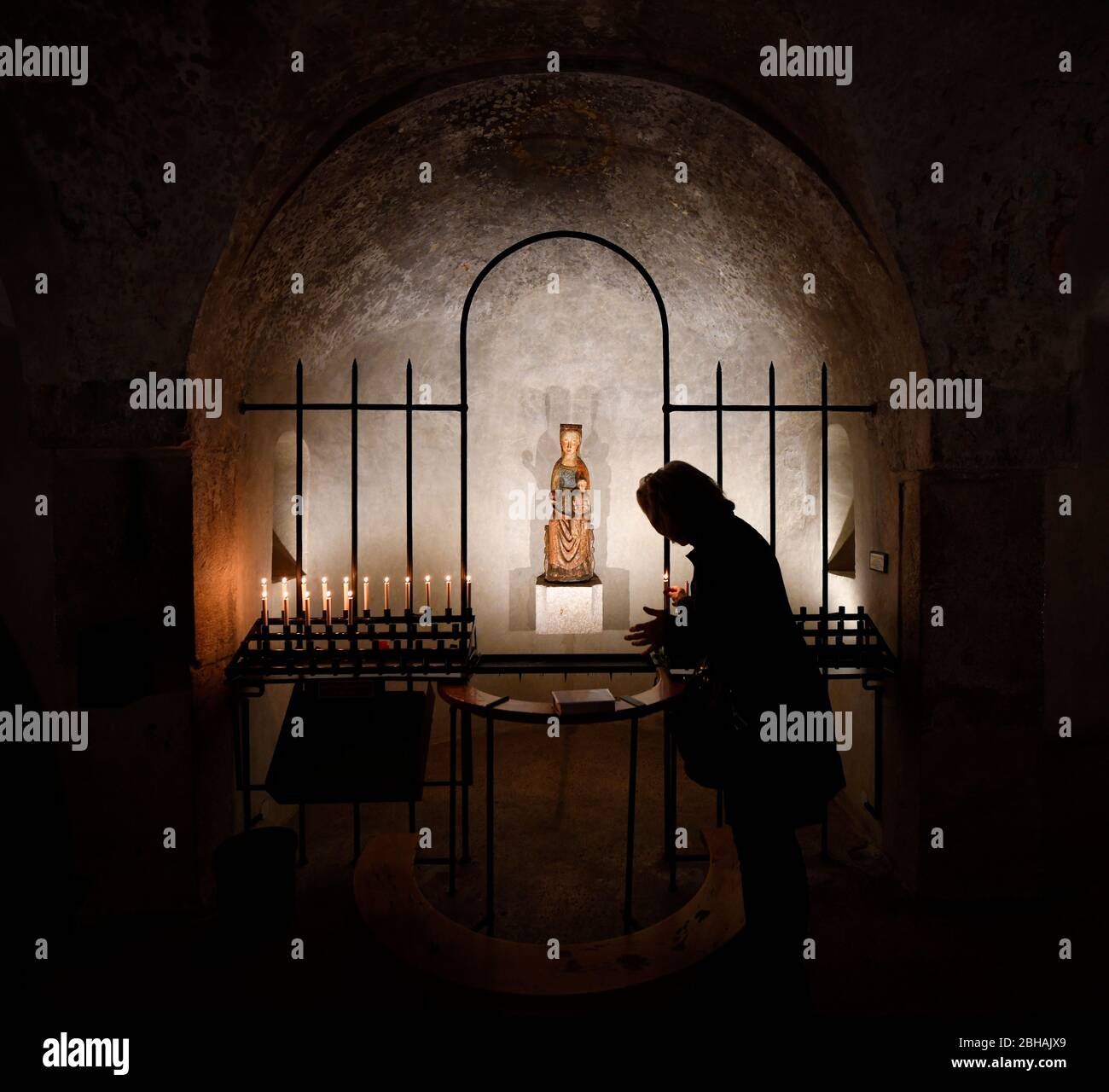 Miraculous image with romanesque madonna hi-res stock photography and ...