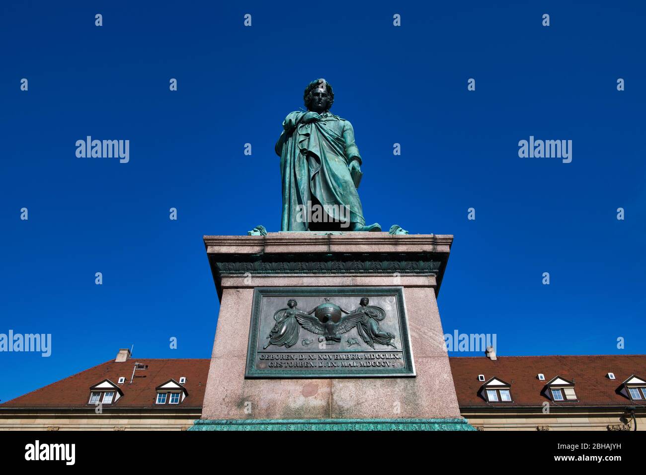 Schiller monument in front of the Prinzenbau on the Schillerplatz ...