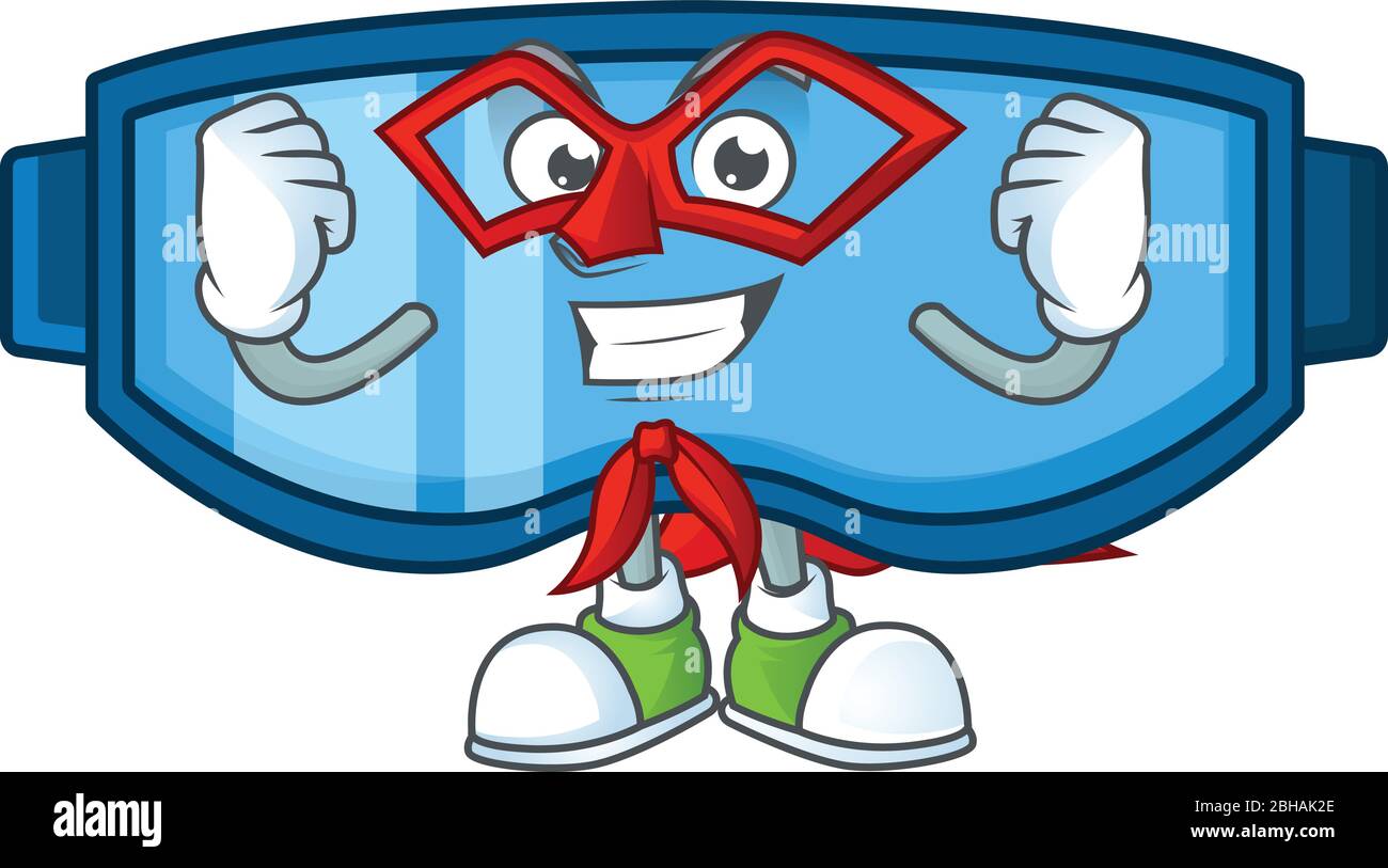 Safety glasses cartoon design concept dressed as Super hero Stock ...
