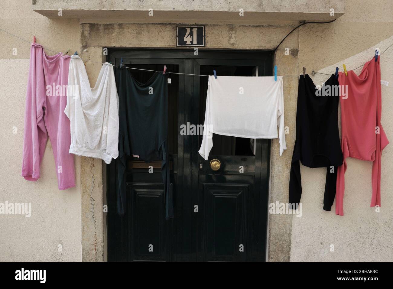 Clotheslines in historic city hi-res stock photography and images - Alamy