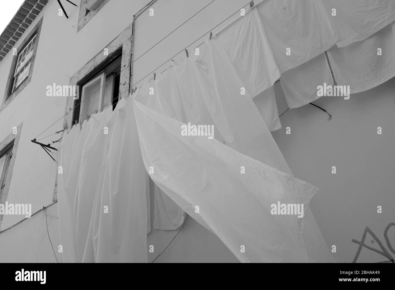 Clotheslines in the historic city center Stock Photo - Alamy
