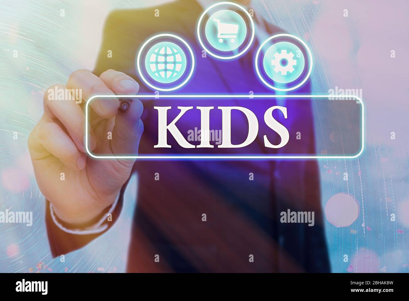 Writing note showing Kids. Business concept for a young being below the ...