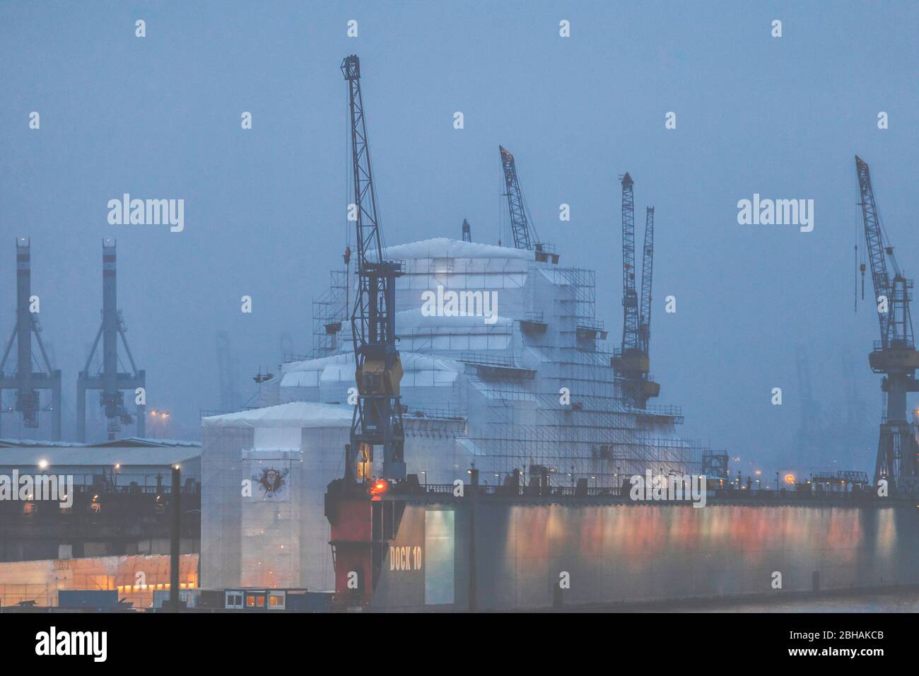 Newly built ship in complete disguise awaiting completion launching hi ...
