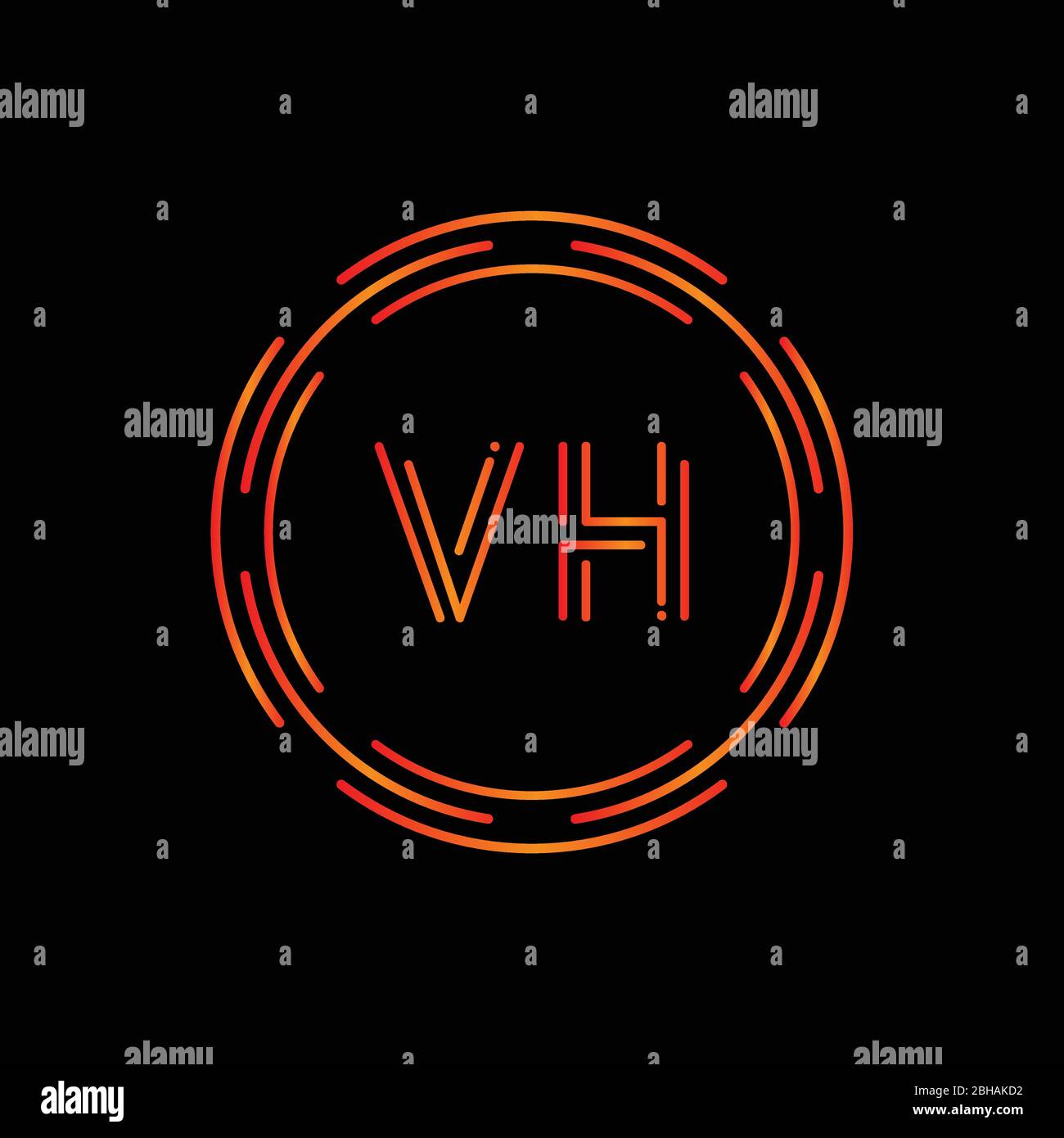Creative Letter VH Logo Creative Typography Vector Template. Digital ...