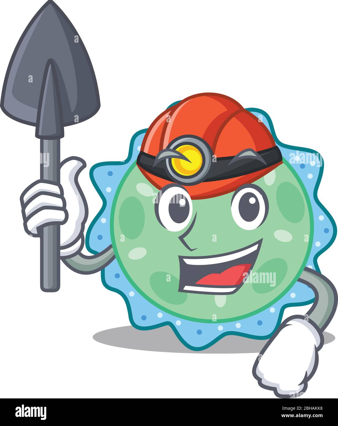 Pseudomonas aeruginosa miner cartoon design concept with tool and ...