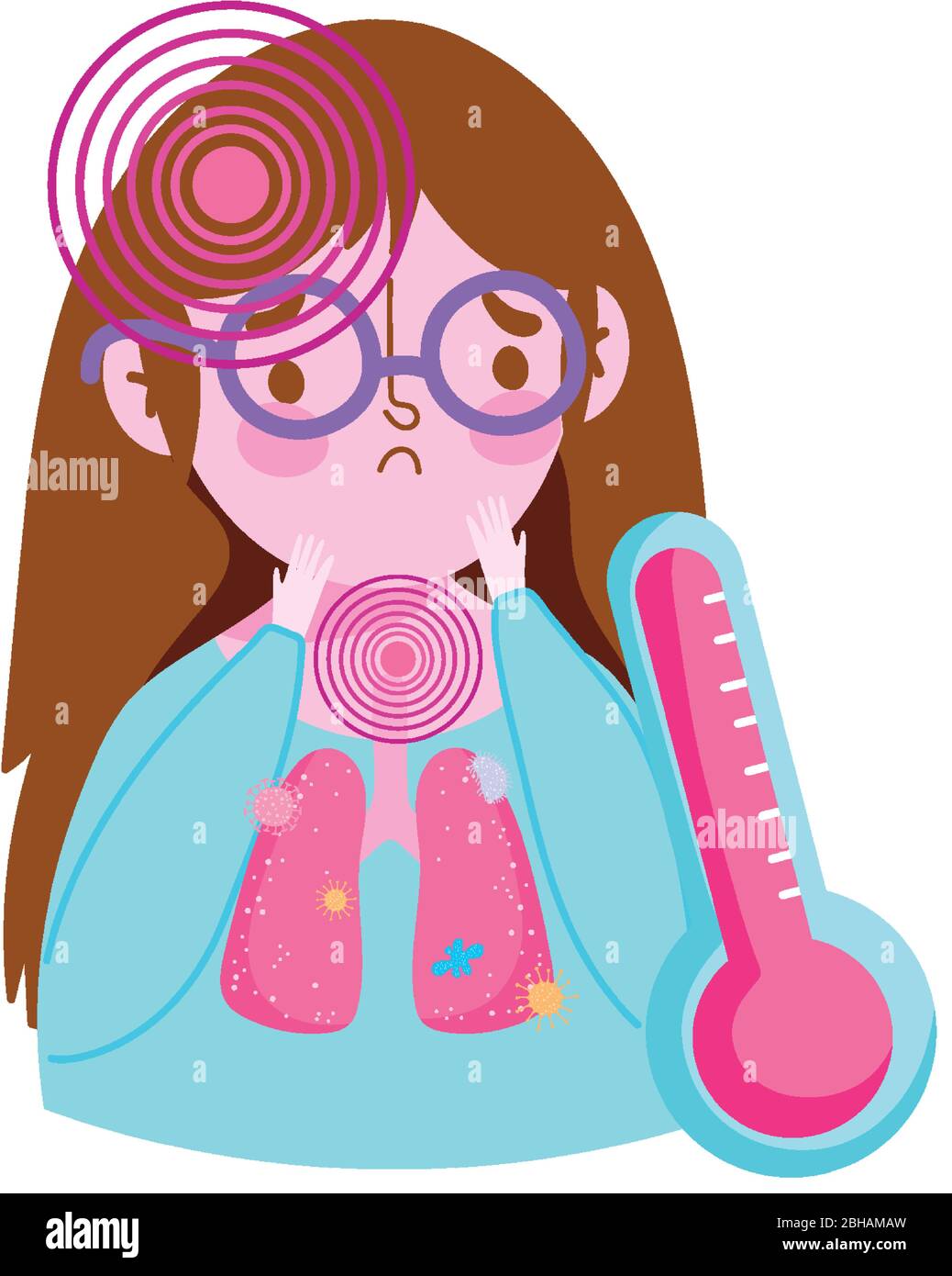 covid 19 coronavirus, girl symptoms fever headache and chest pain ...