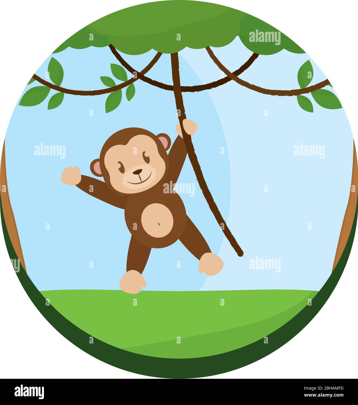 Cute little monkey cartoon Stock Vector Image & Art - Alamy