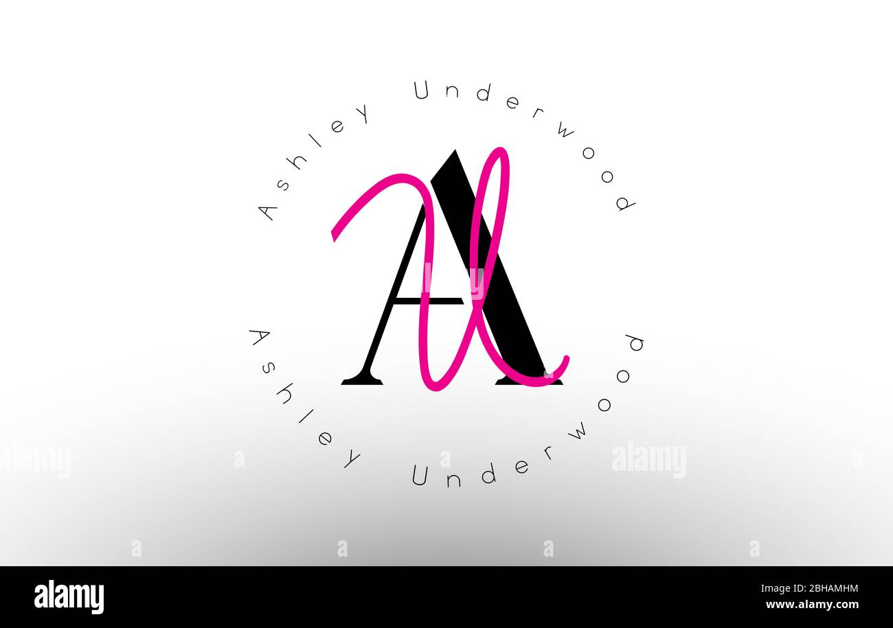 Letter AU signature minimalistic monogram vector logo. Simple AU Icon ...