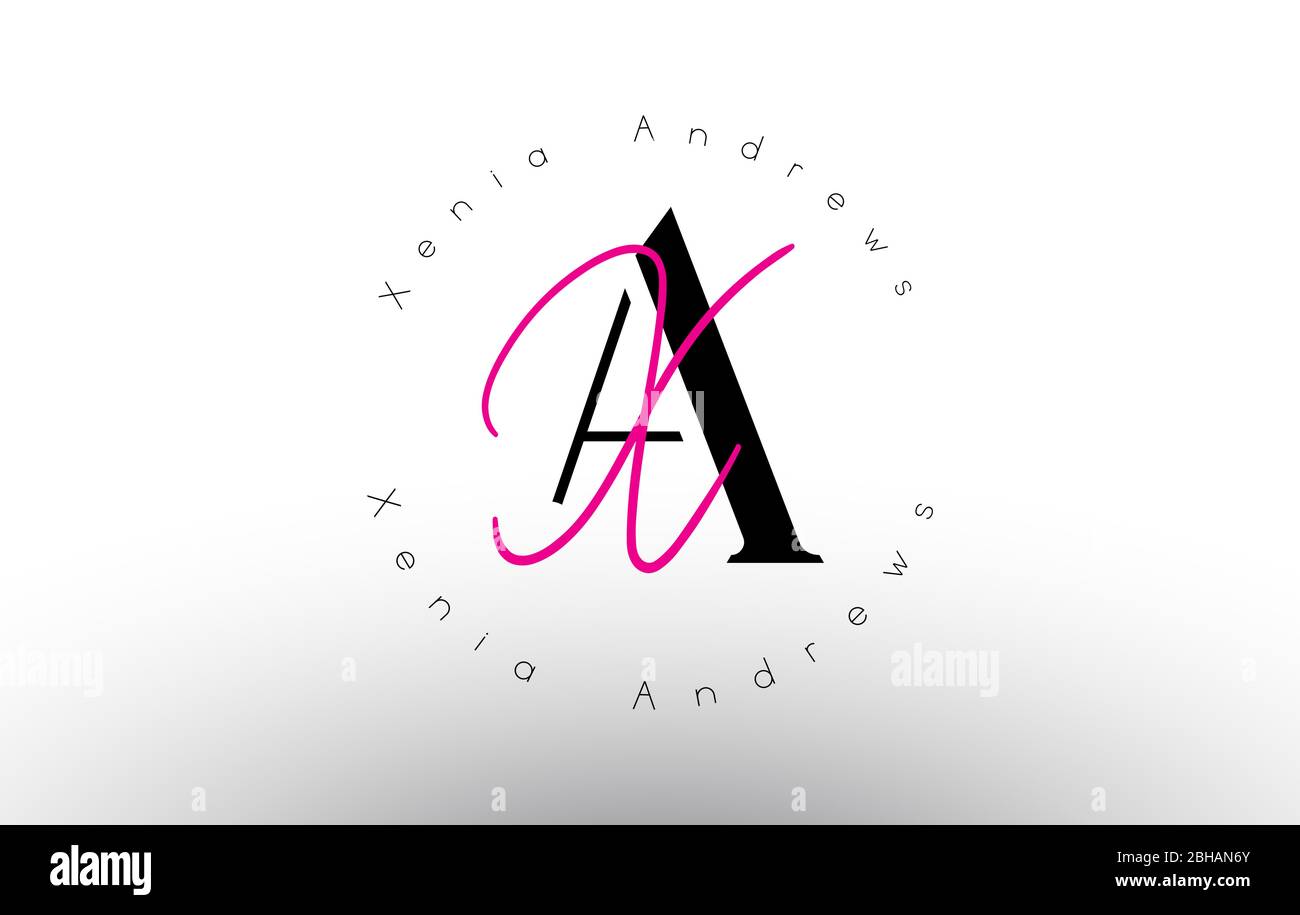 Letter AX signature minimalistic monogram vector logo. Simple AX Icon ...