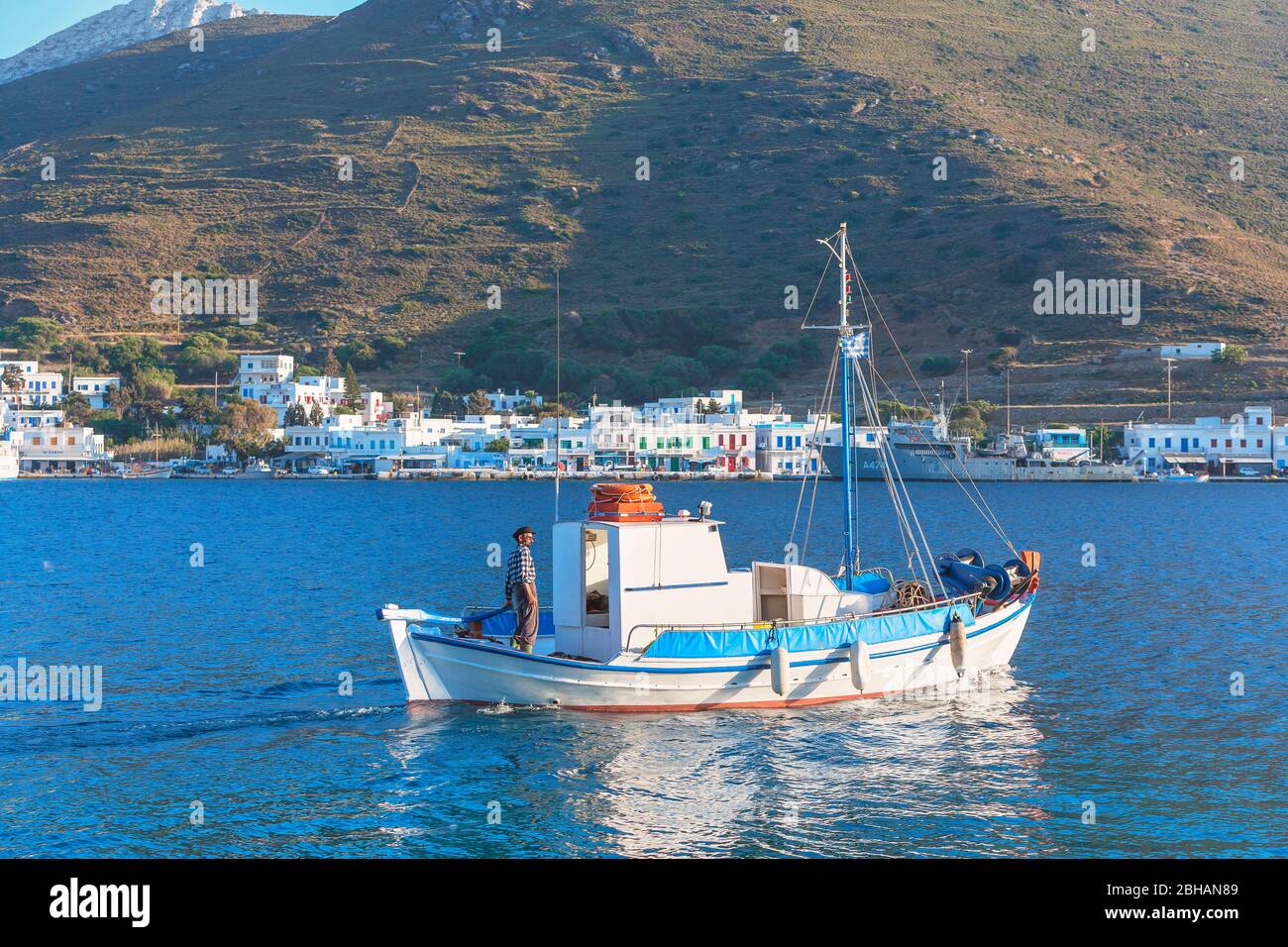 FIshing boat, Katapola, Amorgos, Cyclades Islands, Greek Islands ...