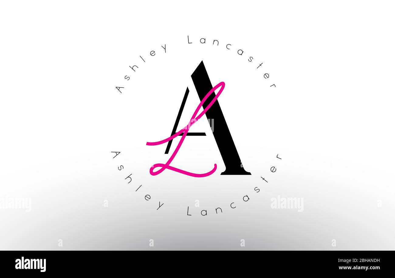 Letter AL signature minimalistic monogram vector logo. Simple AL Icon ...