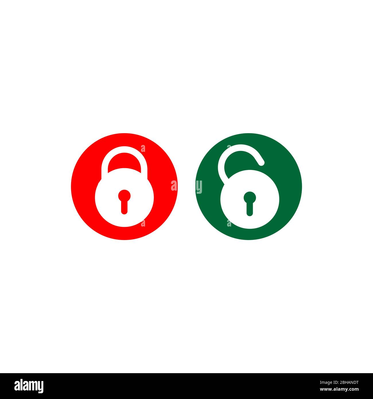 Lock Unlock flat icon vector illustration. Security design element ...