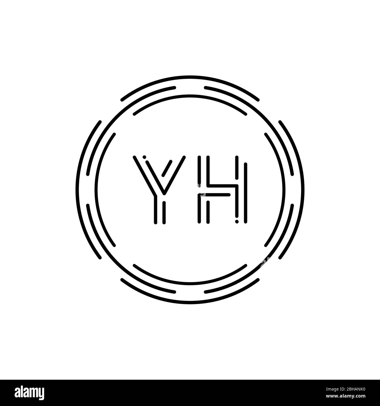 Initial Yh Logo Design Vector Template Creative Circle Letter Yh Business Logo Vector