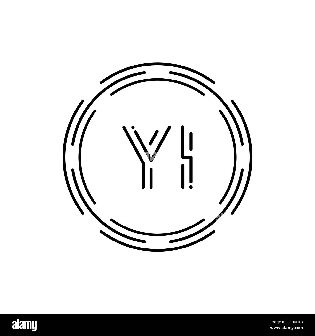 Initial YI Logo Design Vector Template. Creative Circle Letter YI ...