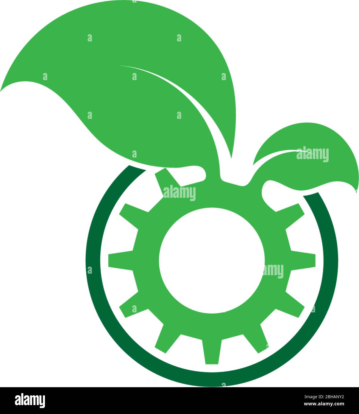 Combination of gear and green leaf logo icon illustation Stock Vector ...