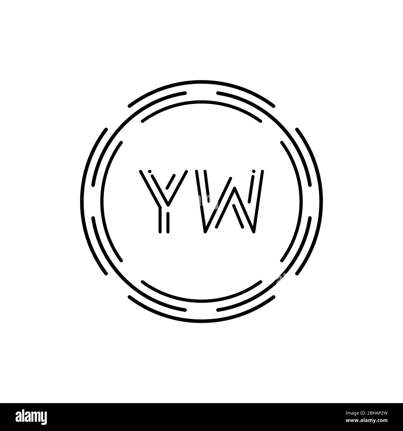 Initial YW Logo Design Vector Template. Creative Circle Letter YW ...