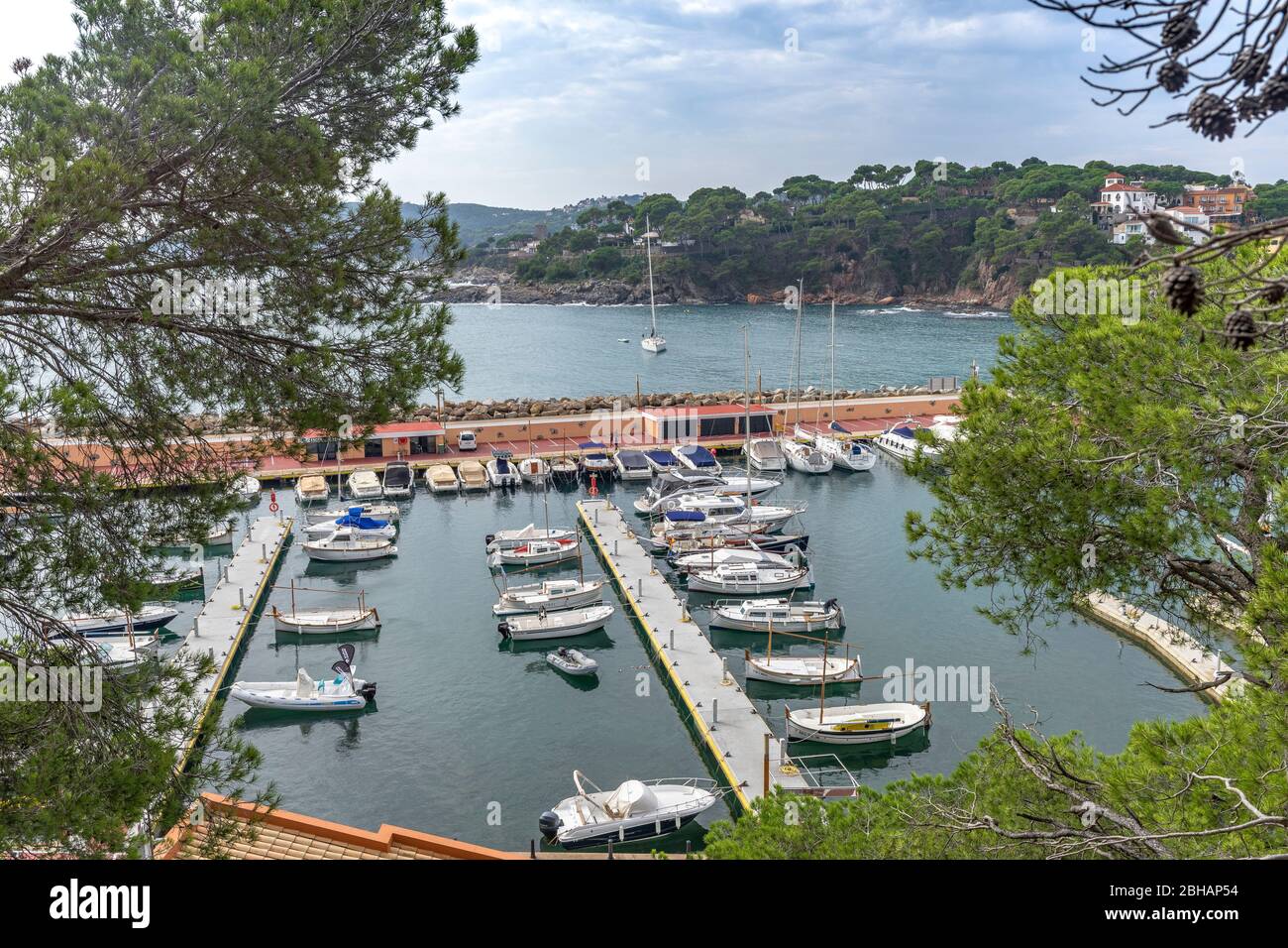 Europe, Spain, Catalonia, Costa Brava, port of the coastal town of ...