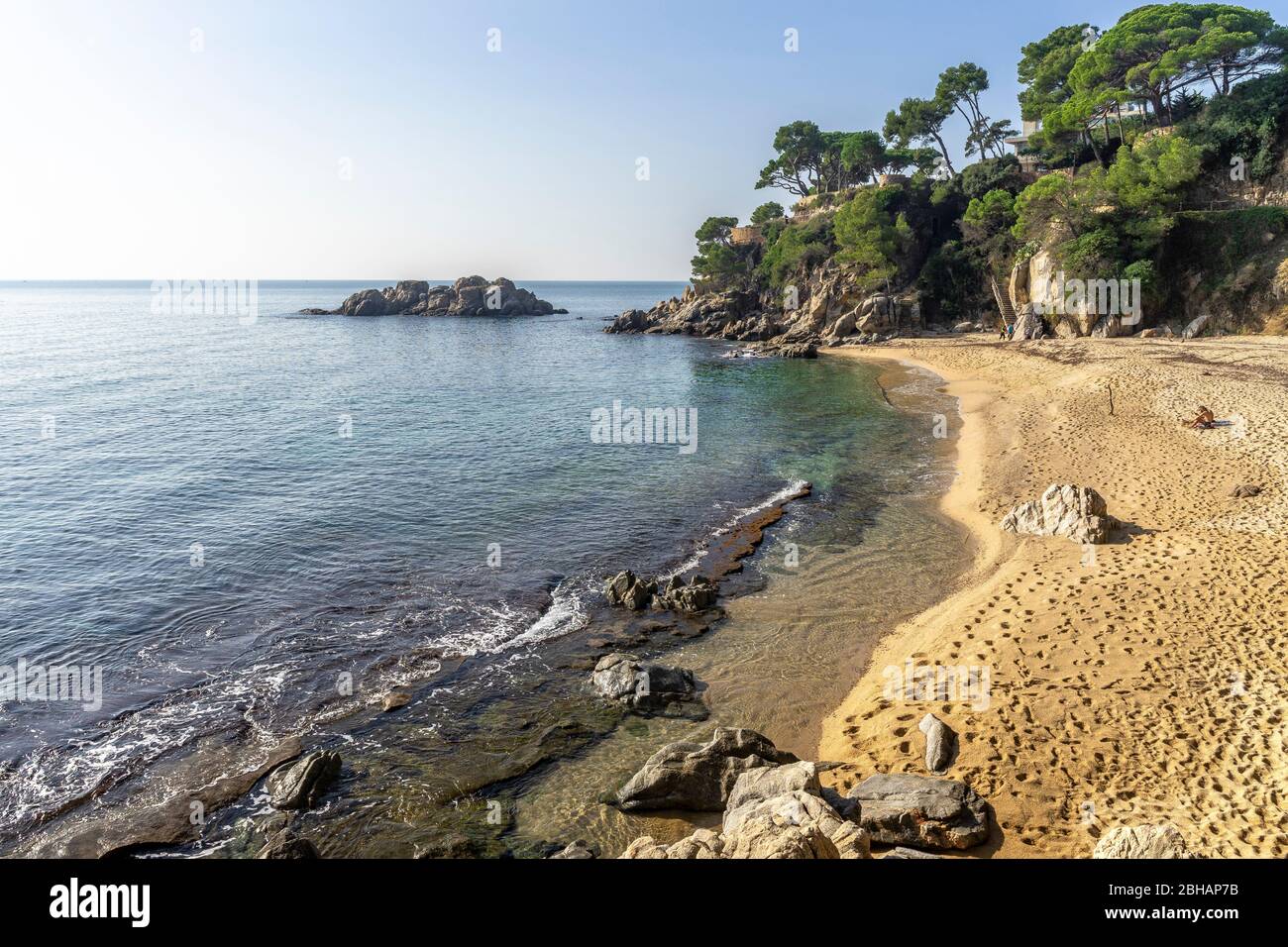 Sandy beach near palamos on the costa brava hi-res stock photography ...