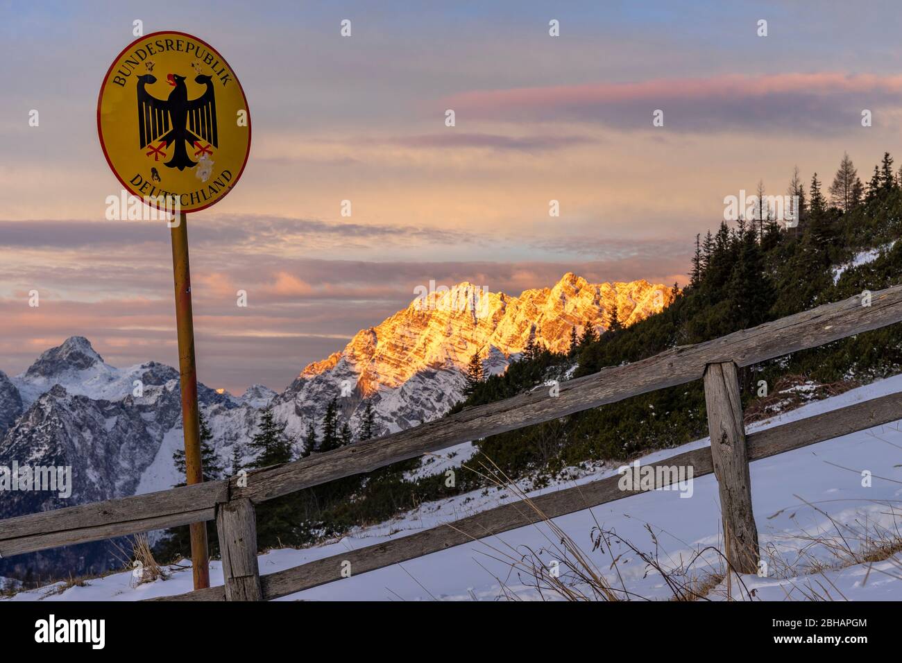 Europe, Germany, Bavaria, Berchtesgadener Land, shield at the state ...