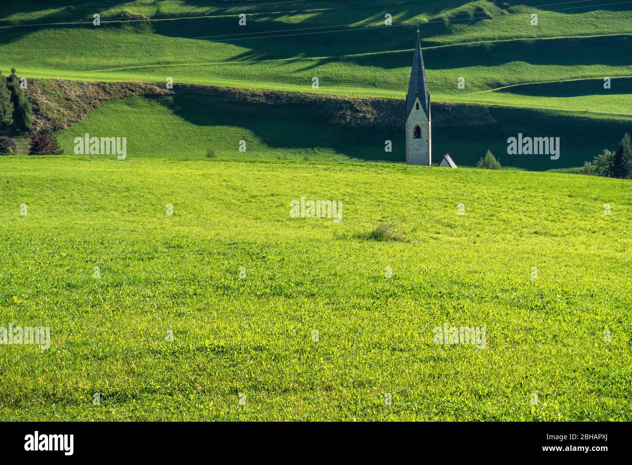 Church tower in the village of kals am grossglockner hi-res stock ...