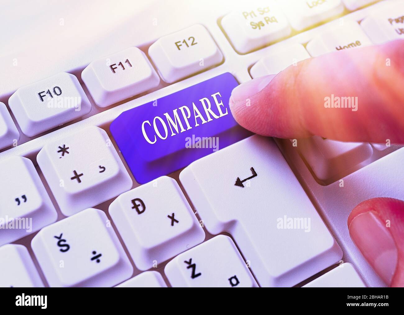 Conceptual hand writing showing Compare. Concept meaning Estimate ...