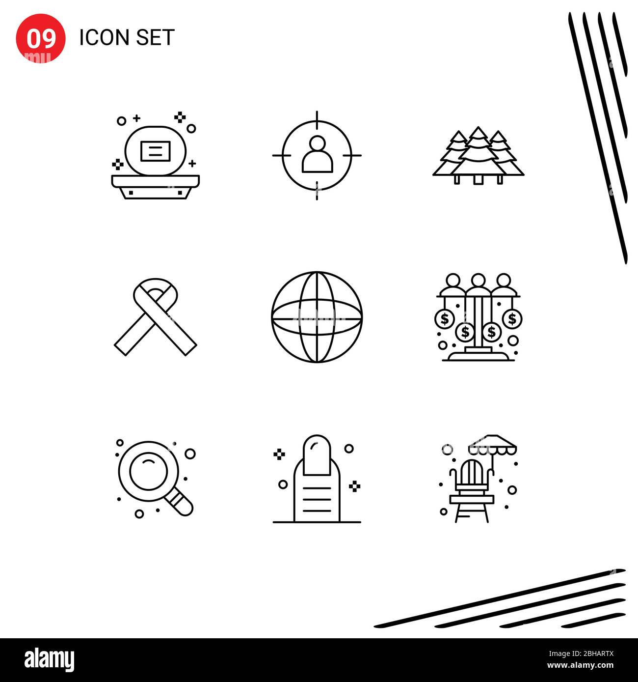 Ribbon Tree Stock Vector Images - Alamy