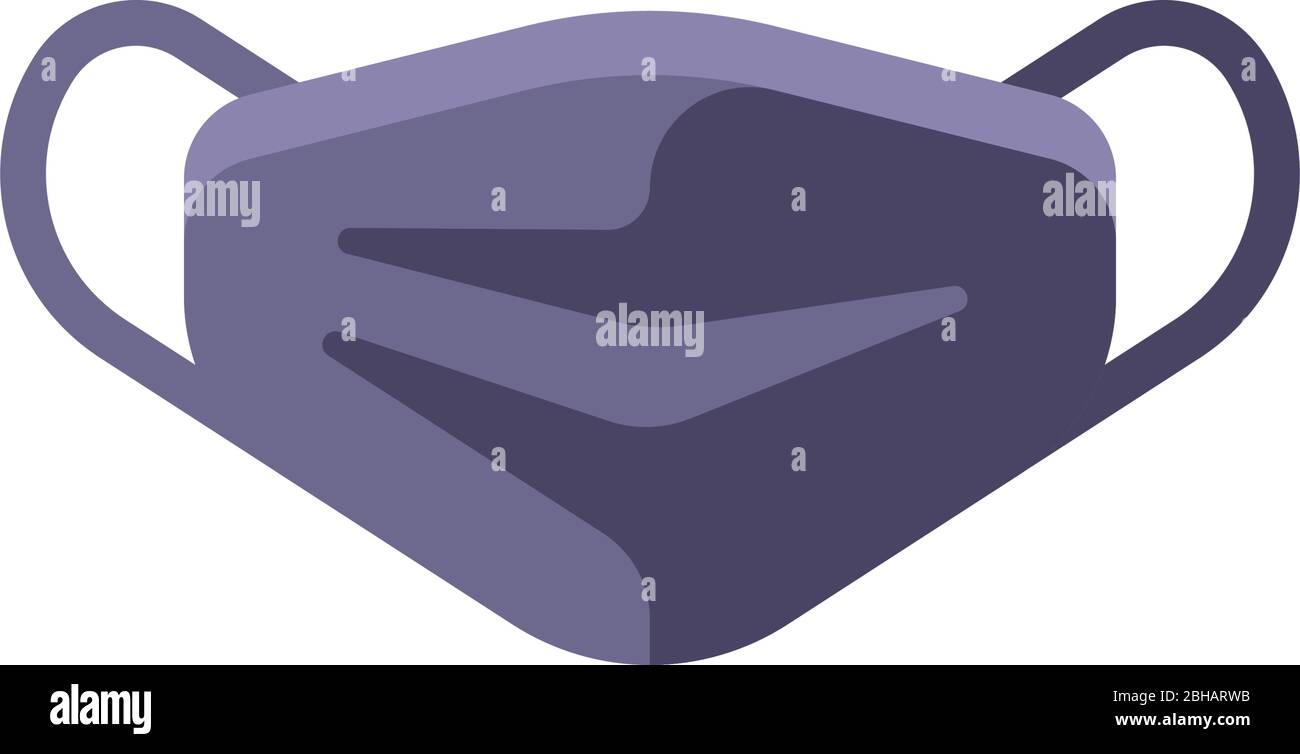 Black activated carbon medical face mask flat icon. Virus protection ...