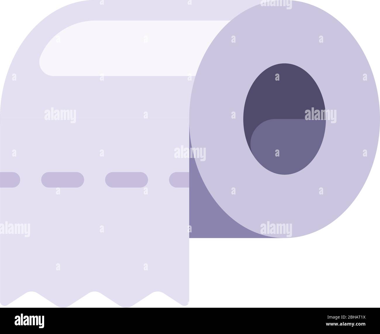 White toilet paper roll flat icon. Hygienic paper tissues illustration ...