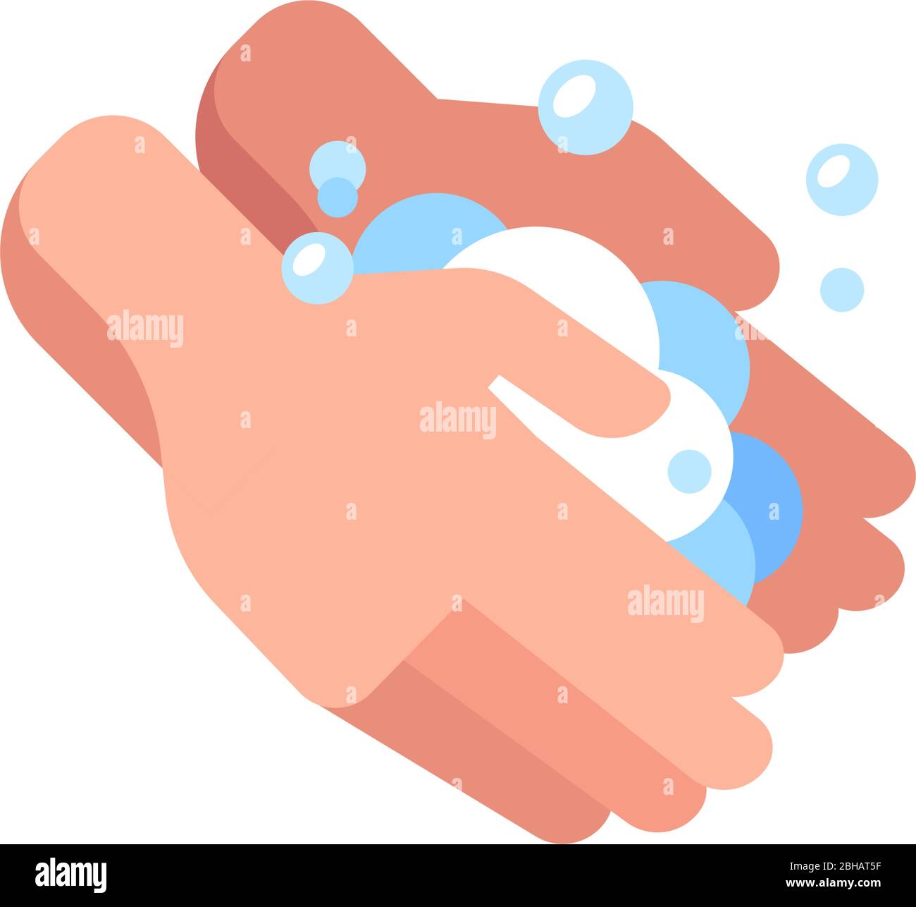 Washing hands flat illustration. Hygiene and infection prevention ...