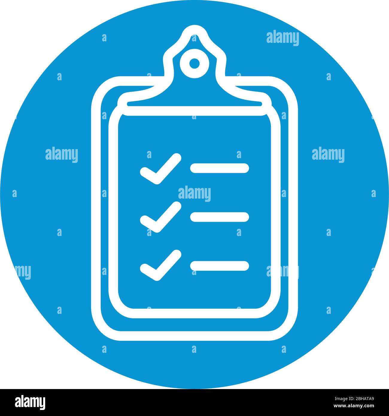 clipboard with checklist icon over white background, line block style ...