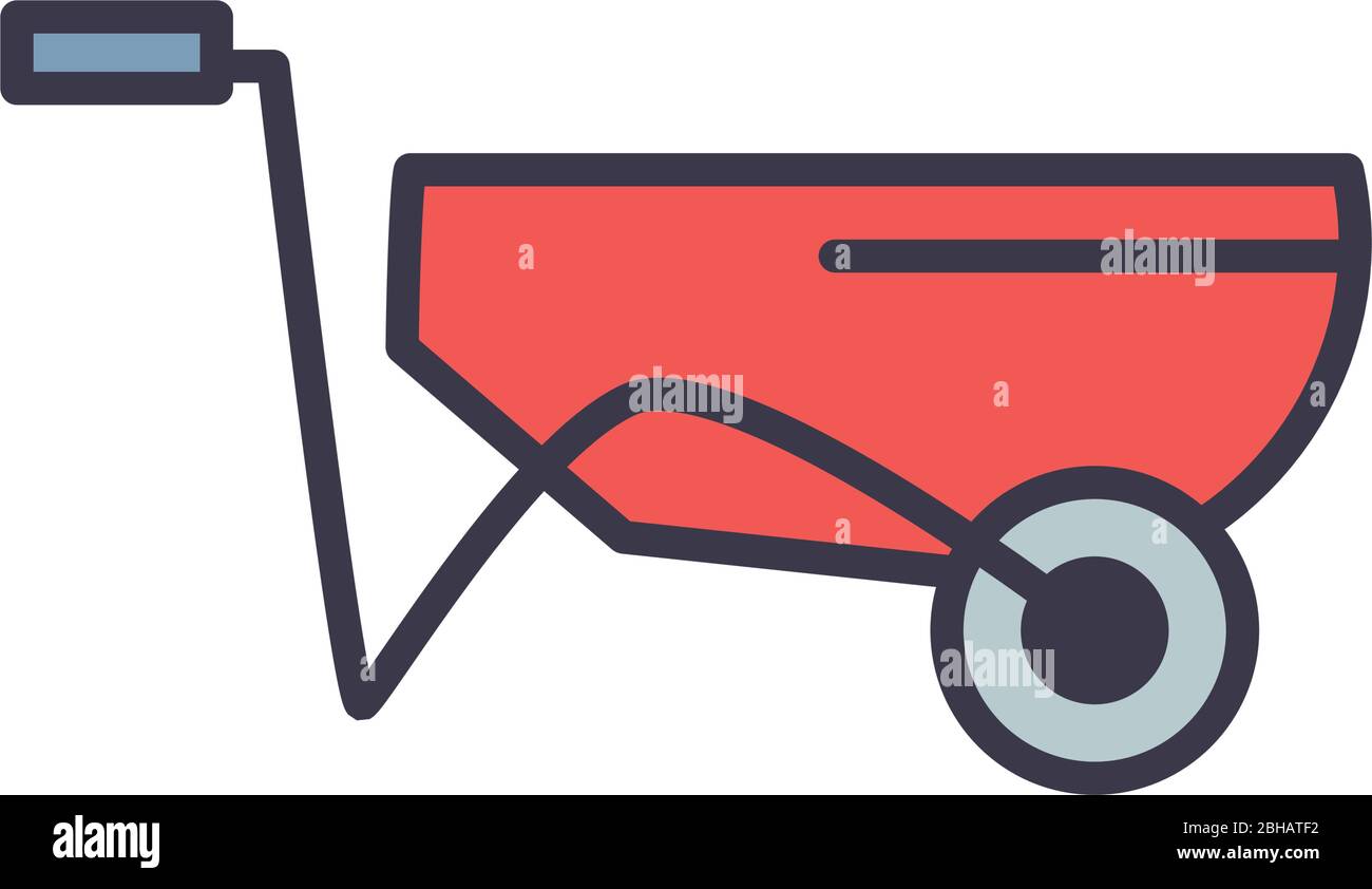 wheelbarrow fill style icon design of Construction working maintenance ...
