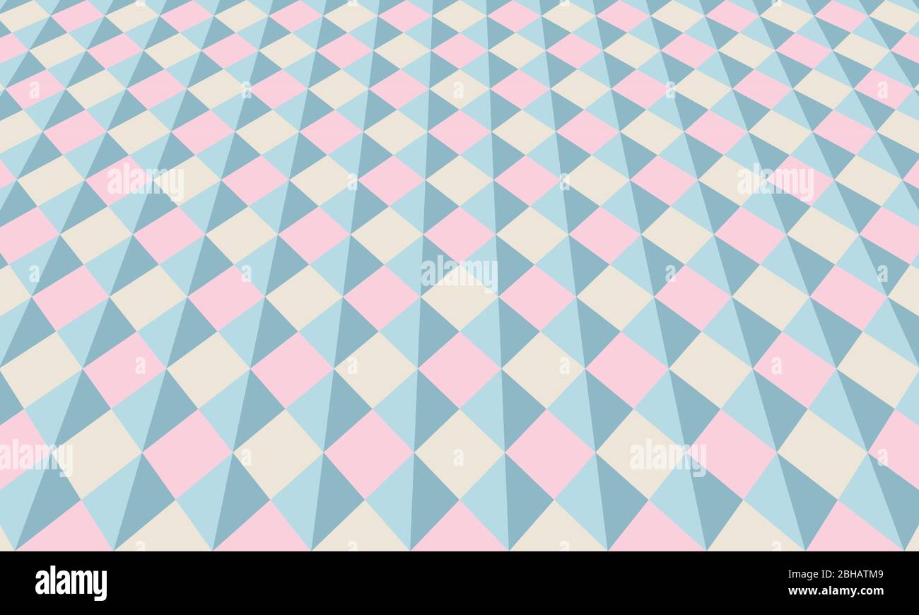 Abstract background with squares and triangles in perspective. Colorful ...